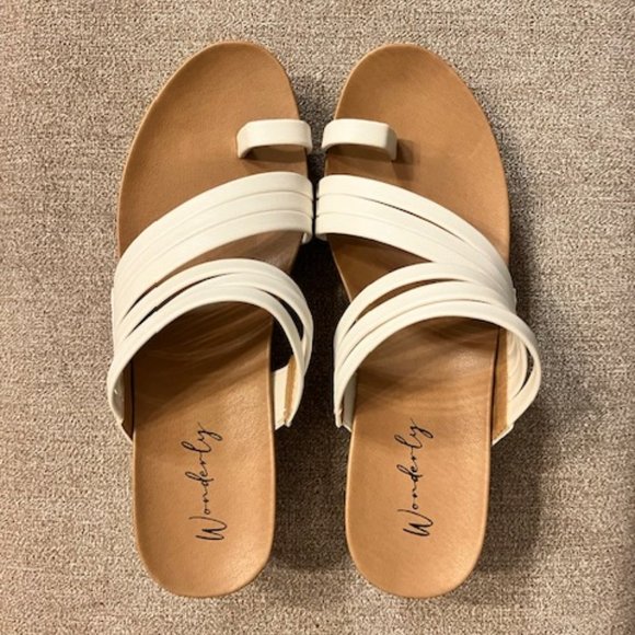 Wonderly | Shoes | New In Box Wonderly Libby White Strappy Toe Wedge ...